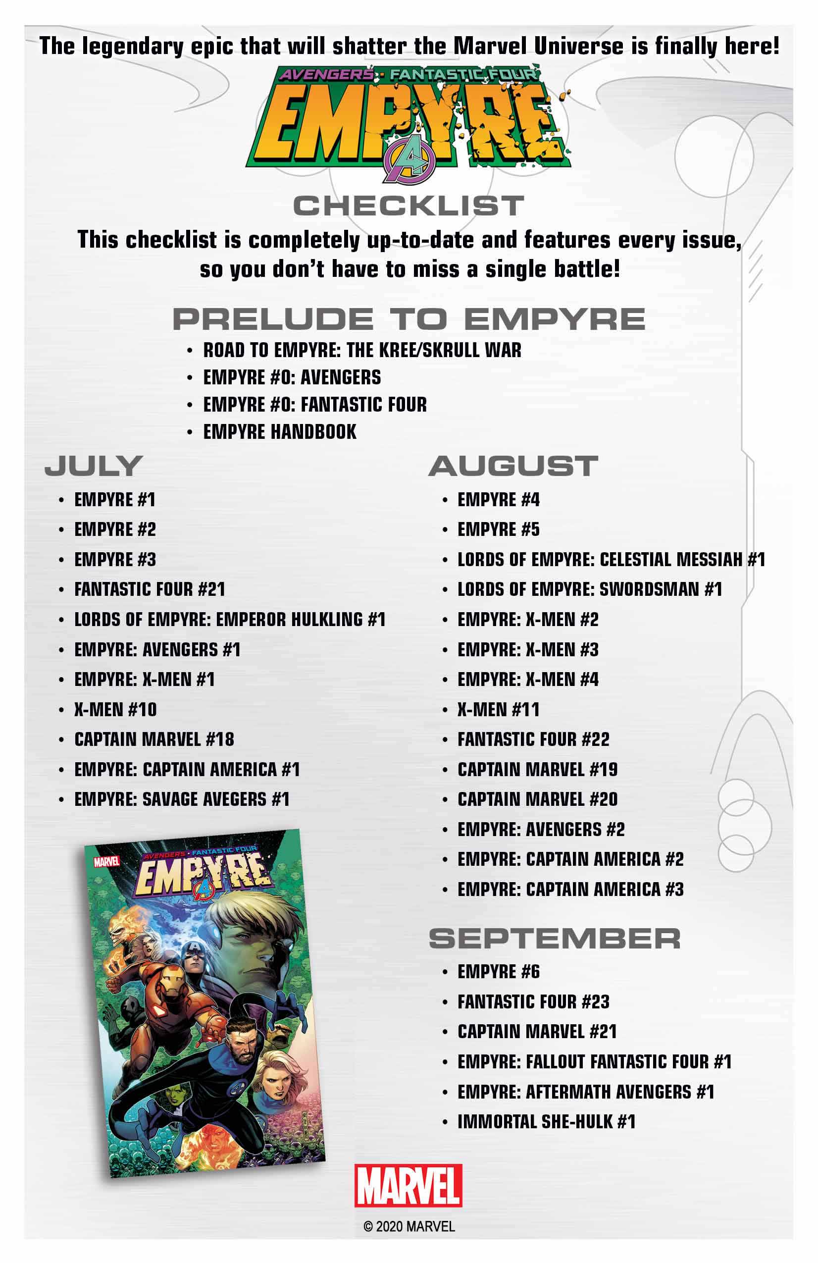 The Launchpad: Marvel Comics' Empyre Comic Book Checklist