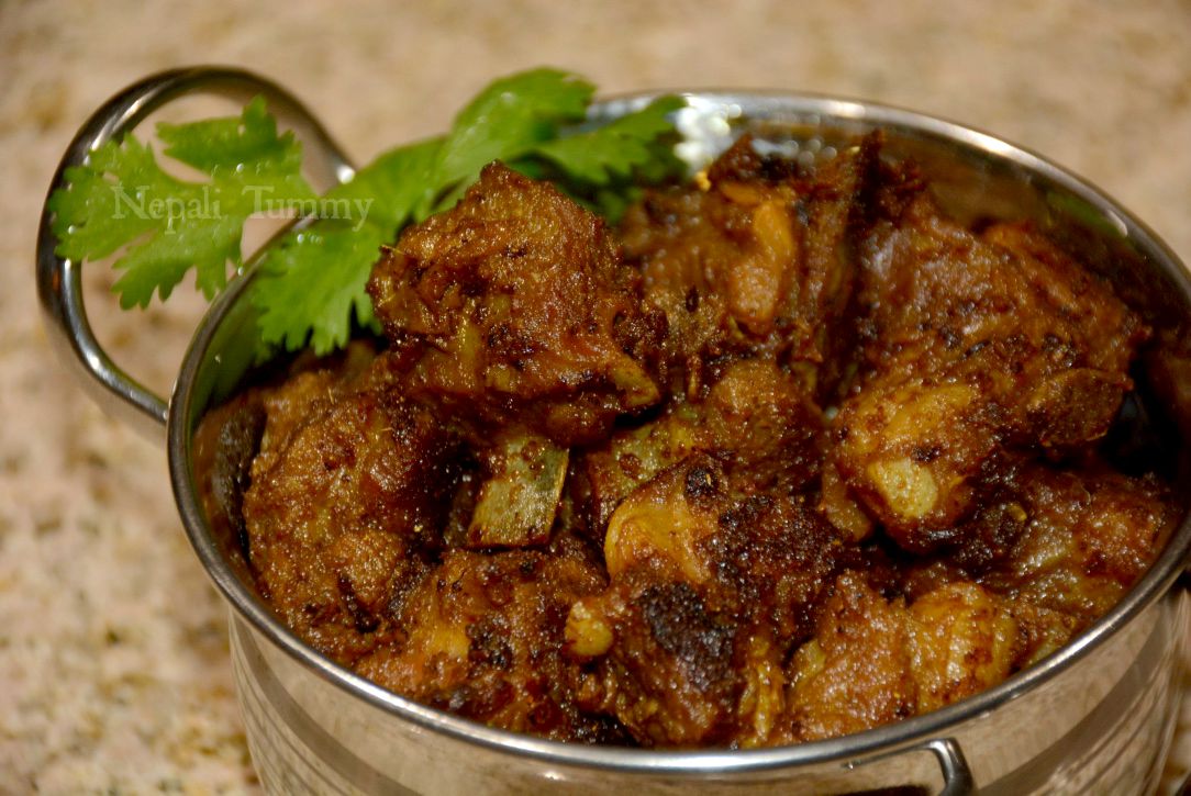 Nepali Tummy!!: Nepali Style Pan Fried Mutton (Khasi ko Bhuteko Masu ...