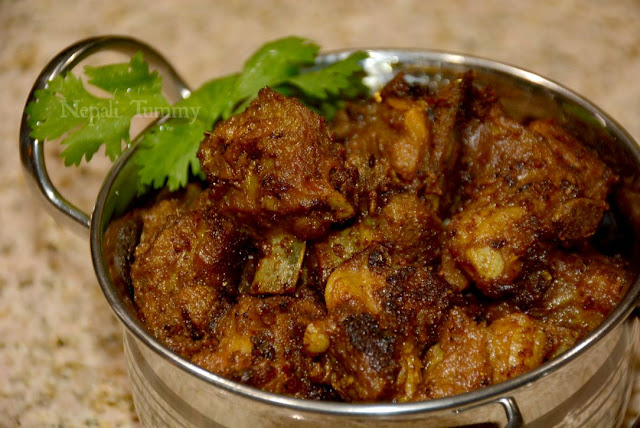Nepali Tummy!!: Nepali Style Pan Fried Mutton (Khasi ko Bhuteko Masu ...