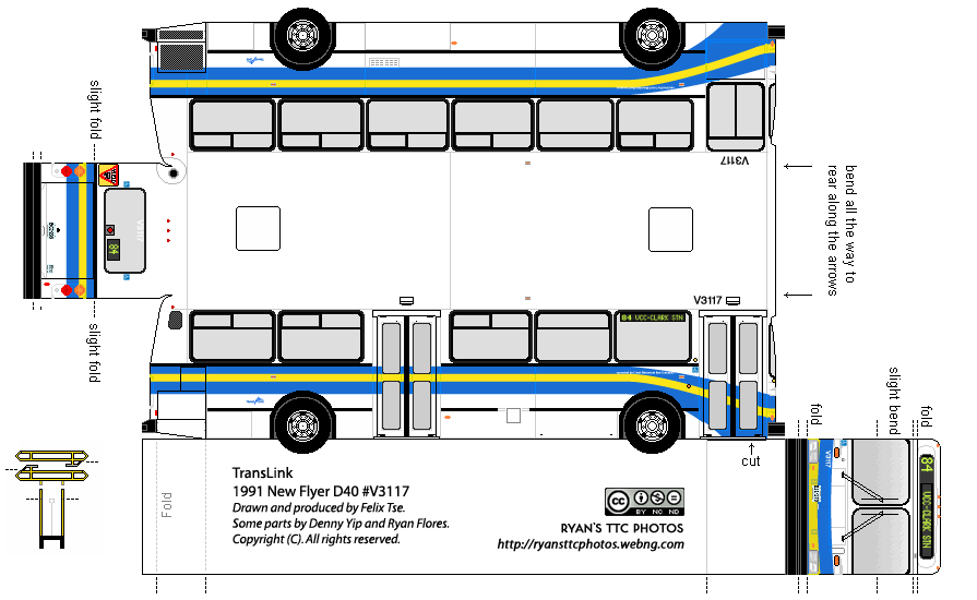 SP. Papel Modelismo: PaperBus 1991 New Flyer D40 - TransLink