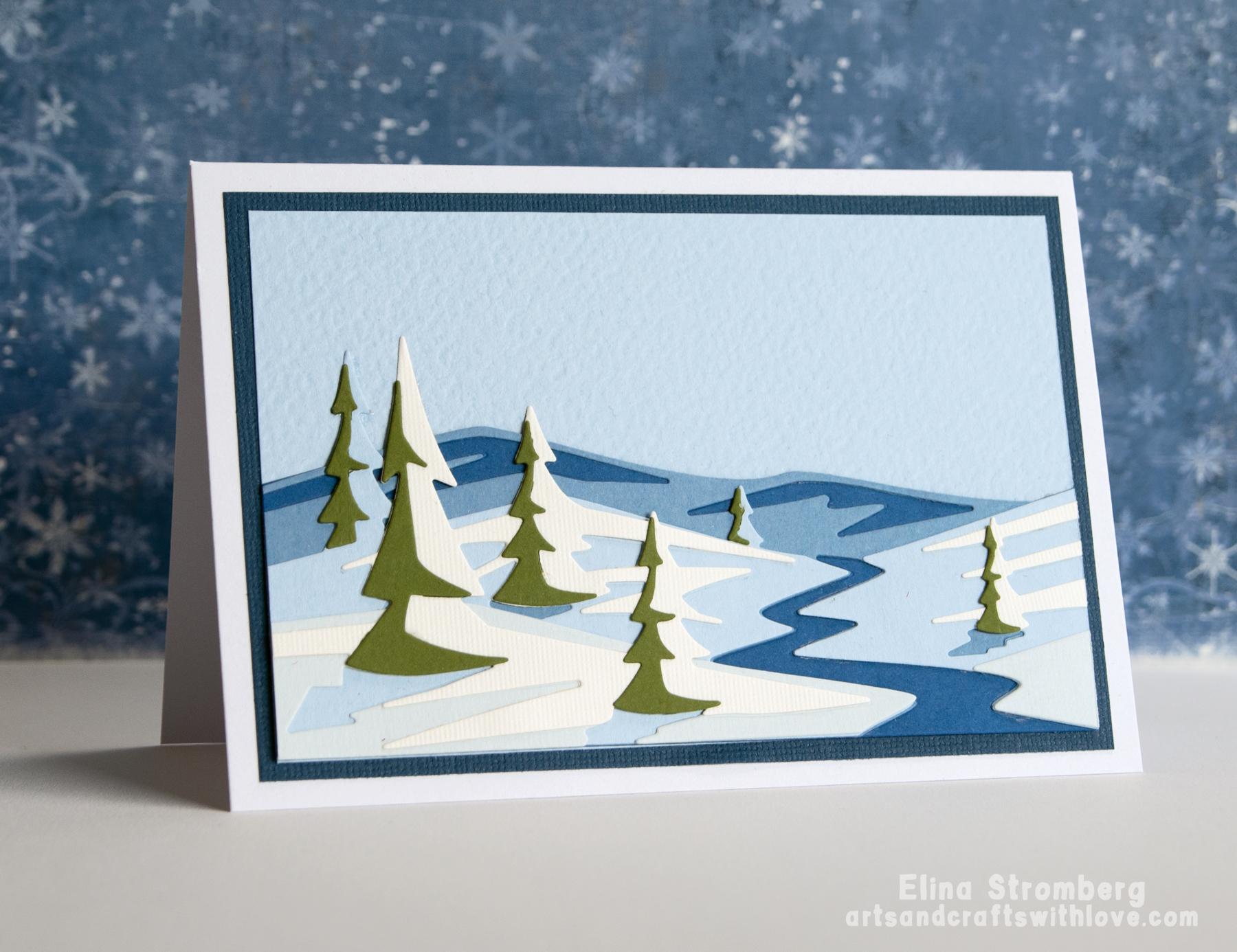 Winter scenery cards for Christmas - Elina Stromberg