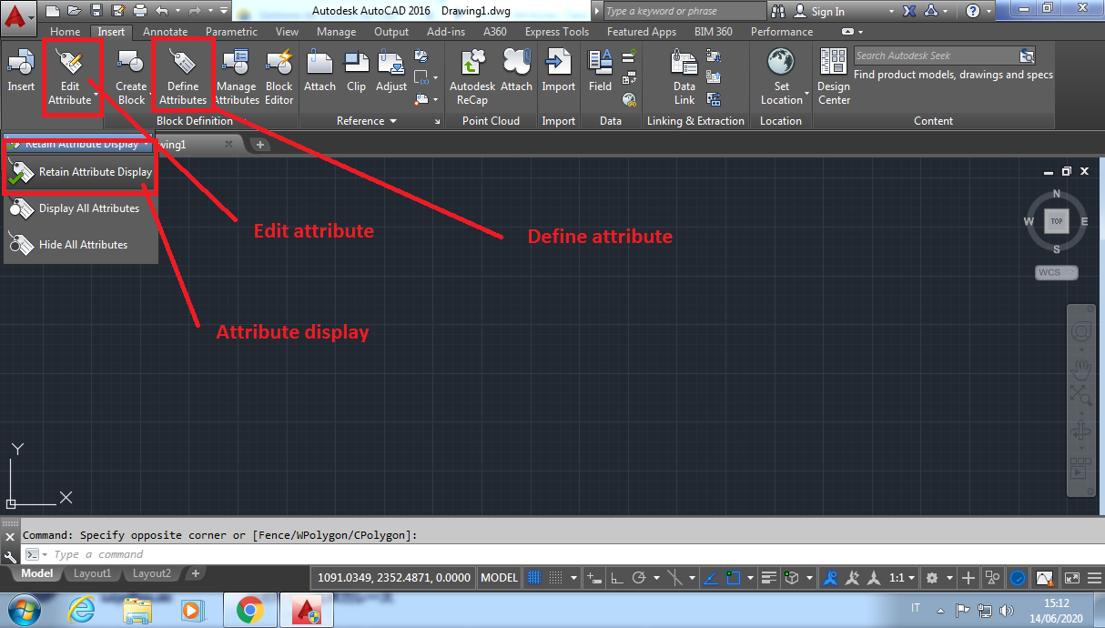 Attributi dei blocchi nel CAD