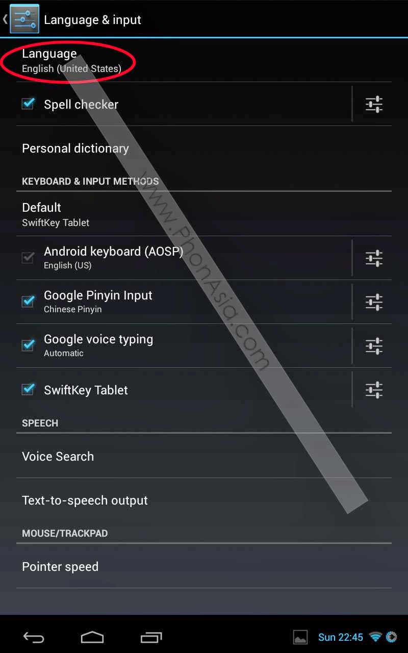 PhonAsia Blog: Tutorial 01 : How to Change the Language in Android