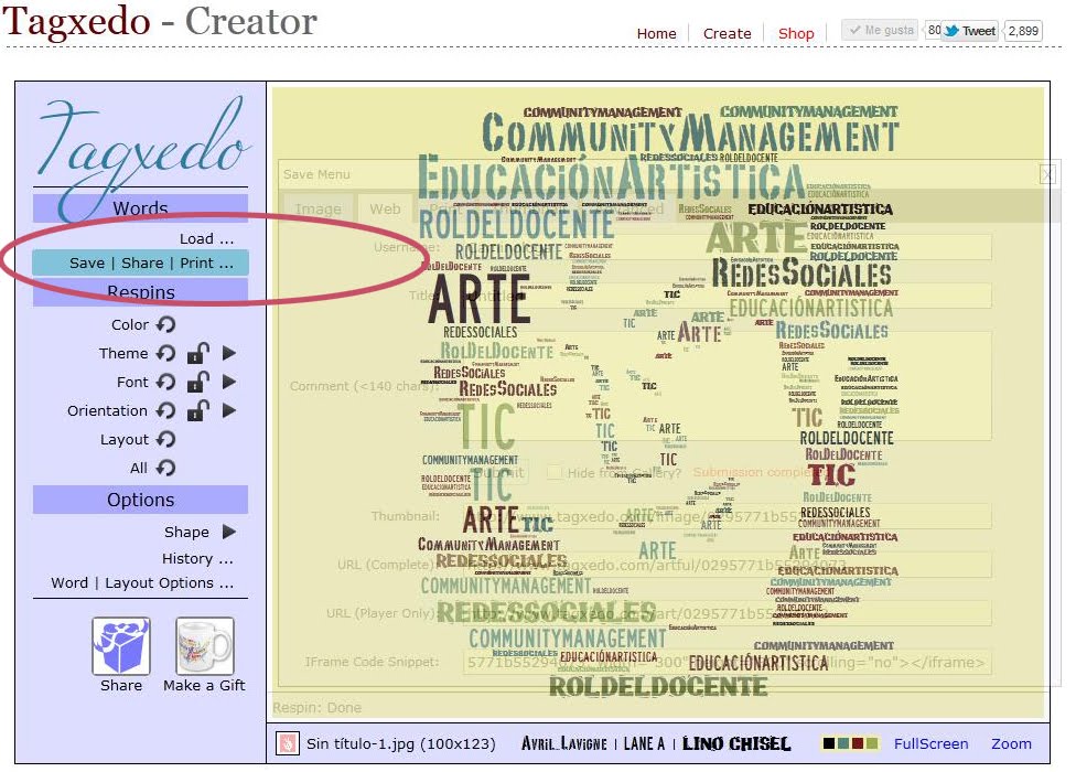 ArtEForArt: Creadores de Tags: Cómo insertar una creación de Tagxedo