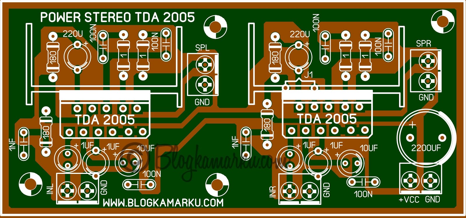PCB Layout Power Amplifire TDA 2005 Stereo – BLOGKAMARKU