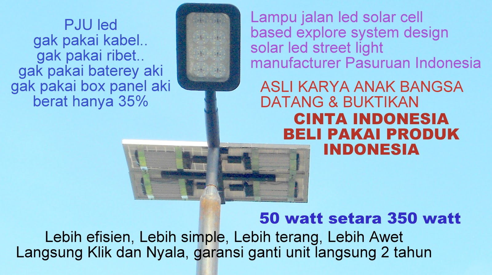 HARGA PJU LED SOLAR CELL POWER PANEL INDONESIA: Lampu PJU LED Jalan ...