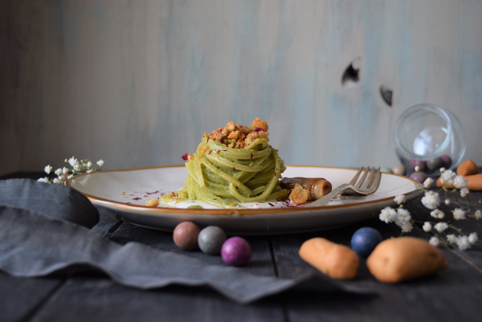 Trighetto "La Molisana" al pesto di zucchine, cipollotto e basilico ...