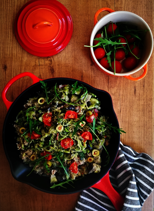 Cozinhadaduxa: Noodles de Courgette com Beringela, Alho-Francês e Atum ...