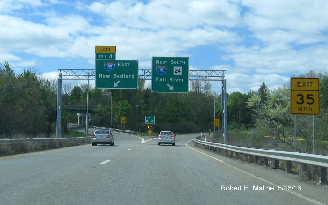 Highway Left Exit Sign