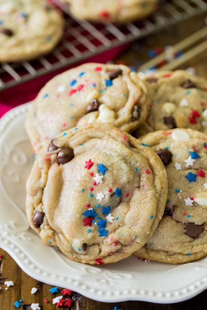 Red White & Blue Chocolate Chip Cookies