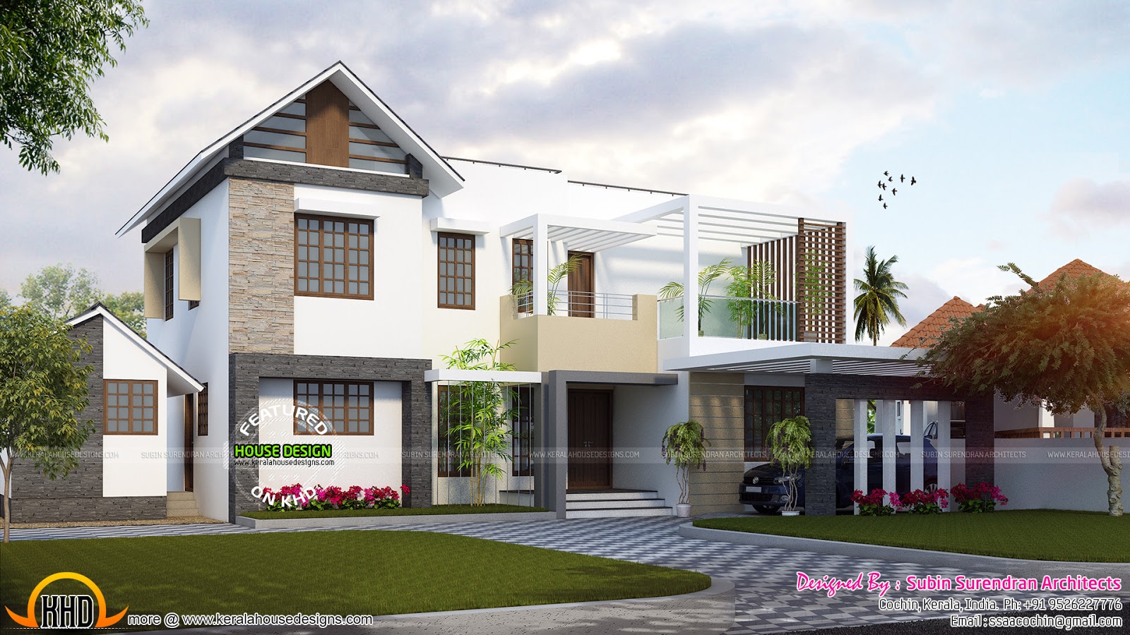 2193 sq-ft Contemporary mix home - Kerala Home Design and Floor Plans ...