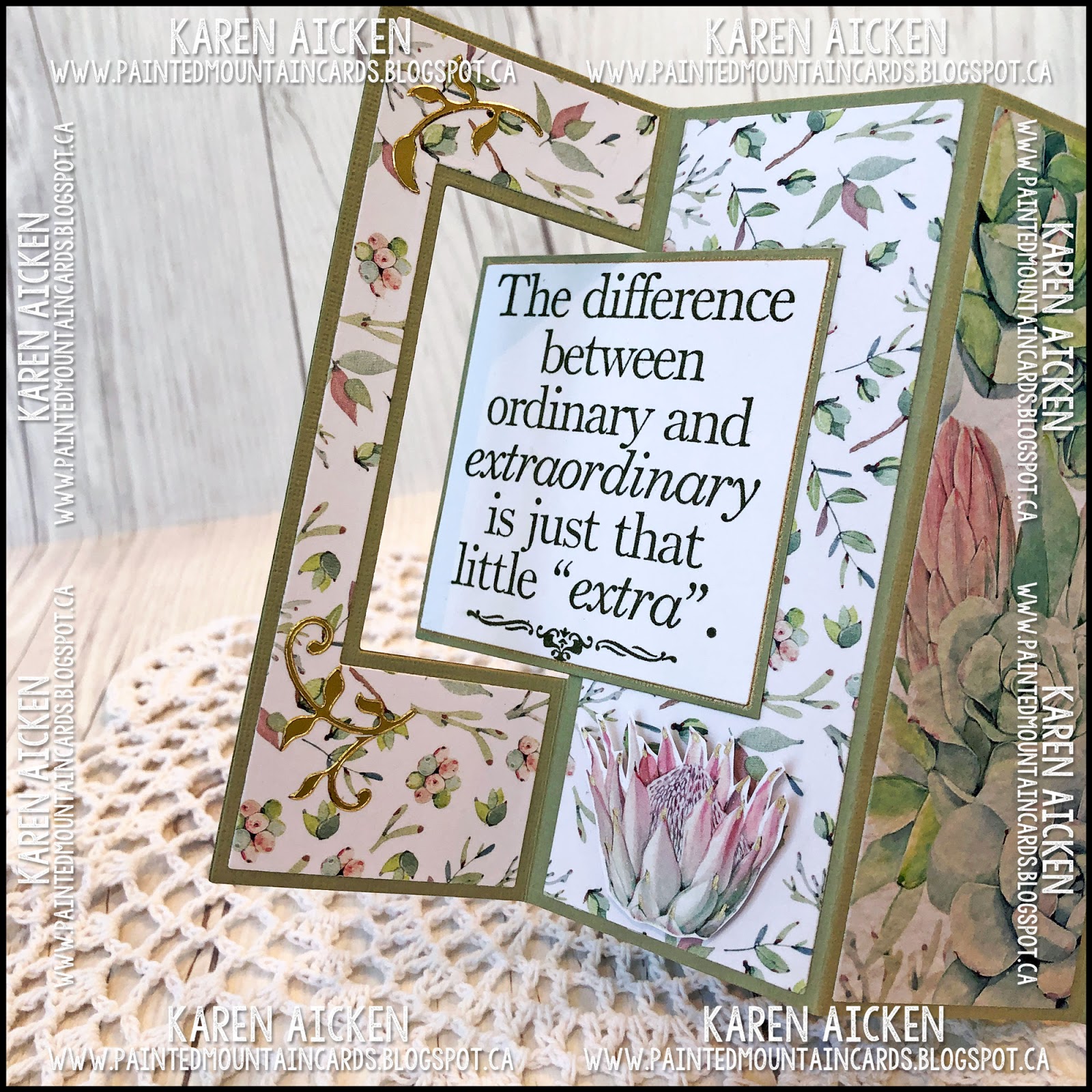 Painted Mountain Cards: Lever Card Thank You