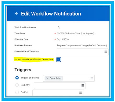 Workday Finance: How to exclude the Notification details link ...
