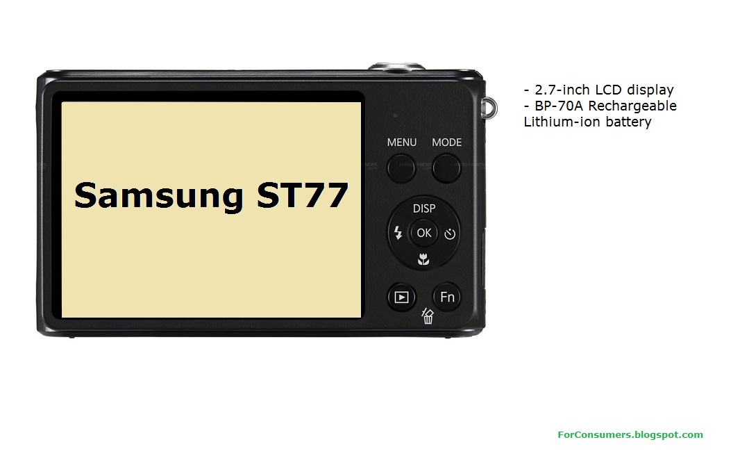 Samsung ST77 digital camera specifications