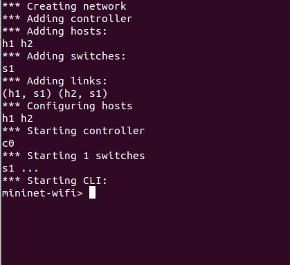 Create a simple network in mininet
