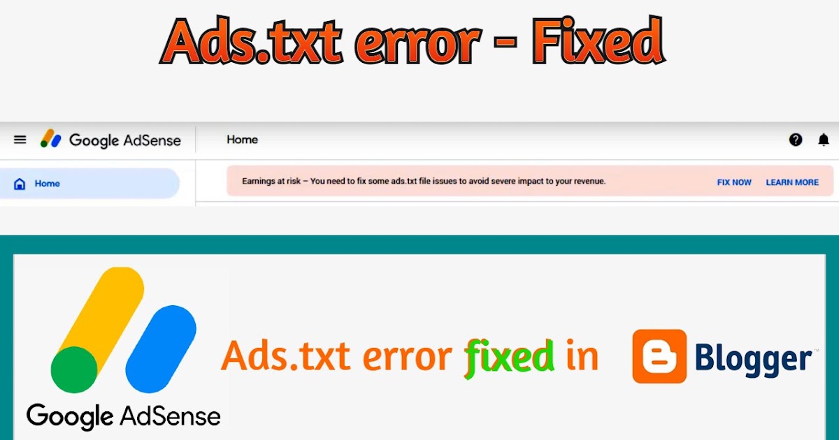 How I fixed ads.txt error in Adsense account of blogger website - My Review Hall
