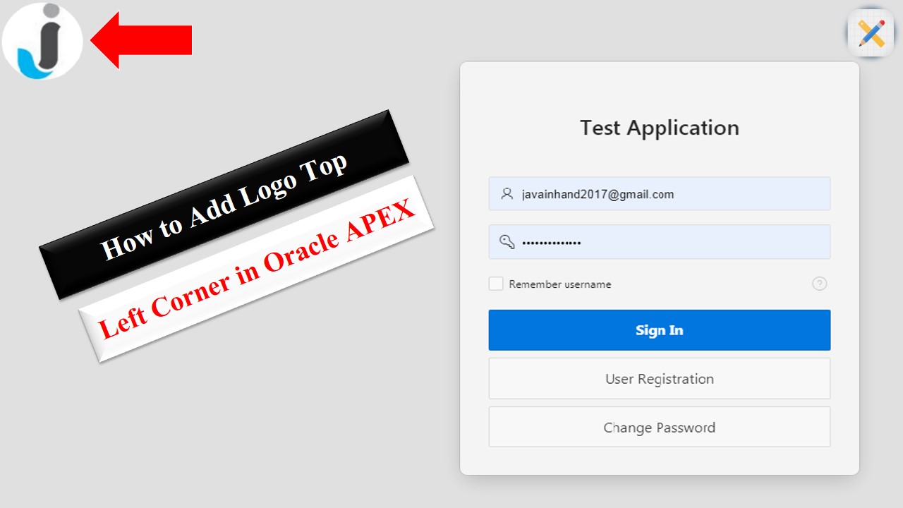 How To Add Logo Top Left Corner In Oracle Apex Javainhand Tutorial