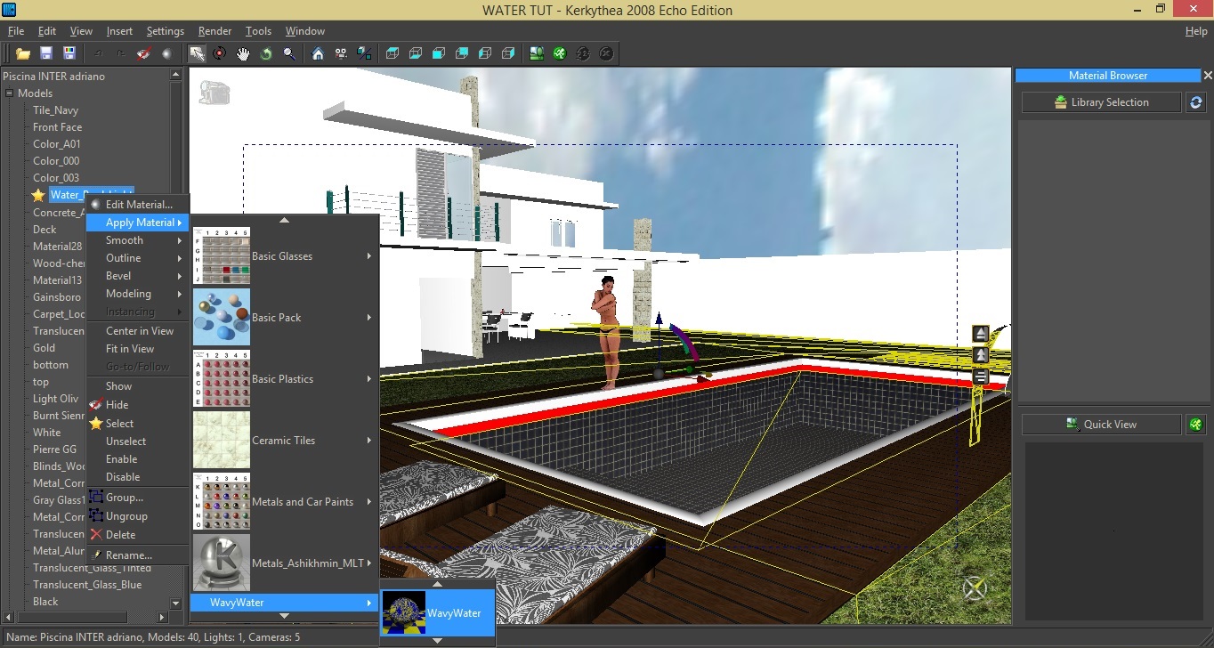HOW TO CREATE REALISTIC POOL WATER IN SKETCH-UP AND KERKYTHEA