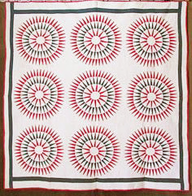Cloud of Quilt Patterns: Sunburst with Spiky Points