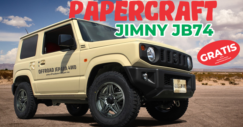 Papercraft Jimny JB74 Kartun Offroad - Offroad Jepara 4WD