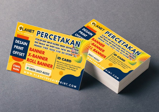 Kartu Nama Art Paper 260 Gsm Laminasi - Planet Desain Print