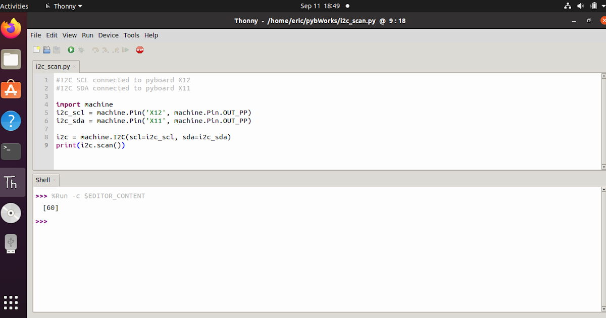Embedded things: pyboard MicroPython exercise: scan I2C address Embedded things: pyboard MicroPython exercise: scan I2C address