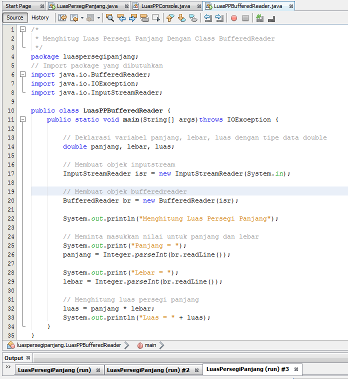 Menghitung Luas Persegi Panjang Dengan Java Menggunakan Class Scanner ...