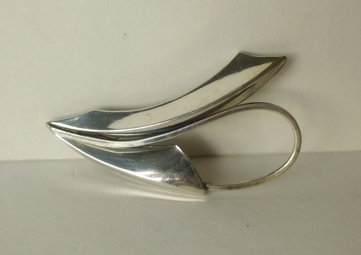 Scandinavian Silver News: Danish modern abstract silver brooches