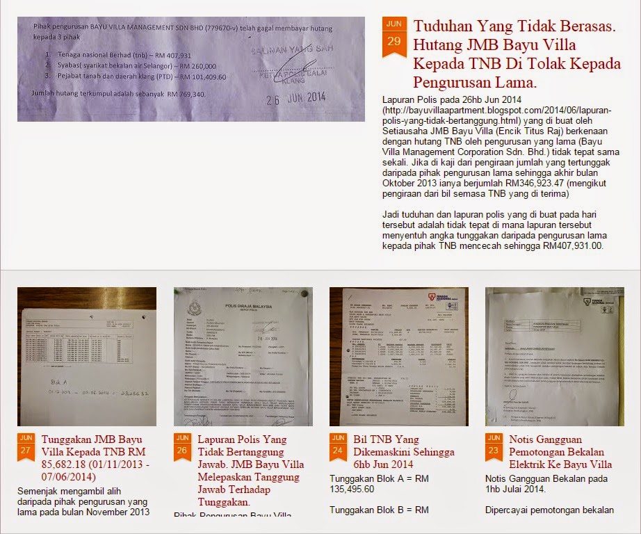 BAYU VILLA APARTMENT KLANG: Jumlah Tunggakan Kepada TNB Mengikut Blok A ...