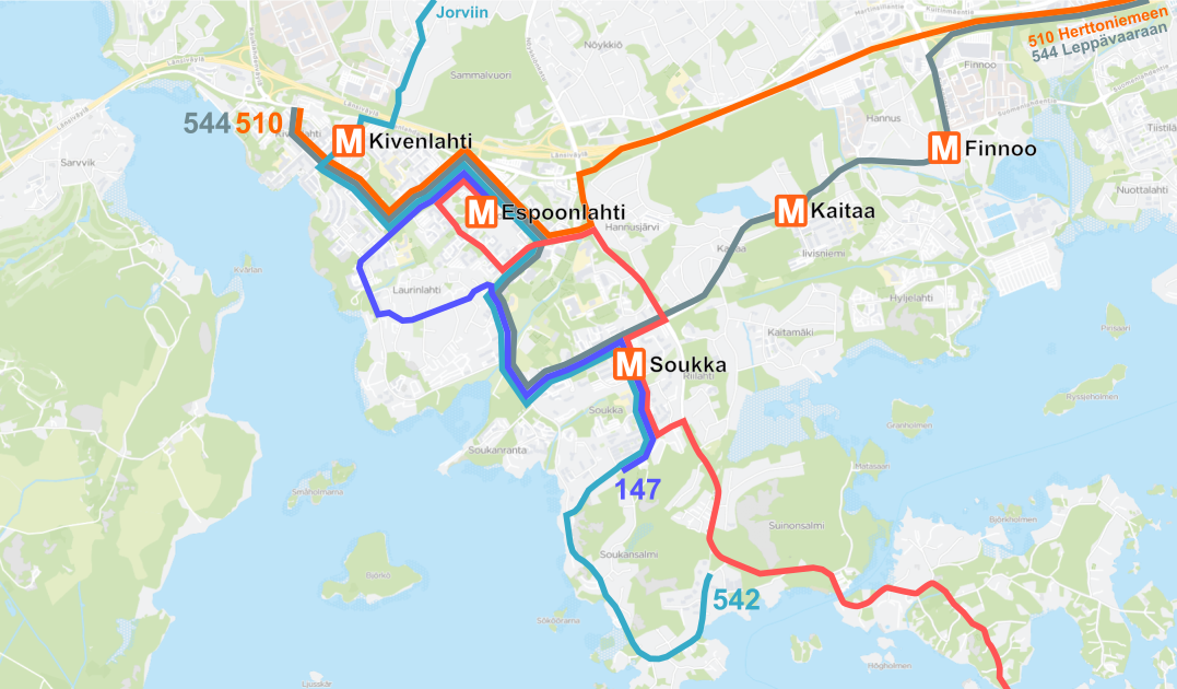 Metro Kivenlahteen – uusi bussilinjasto: Metro Kivenlahteen ...