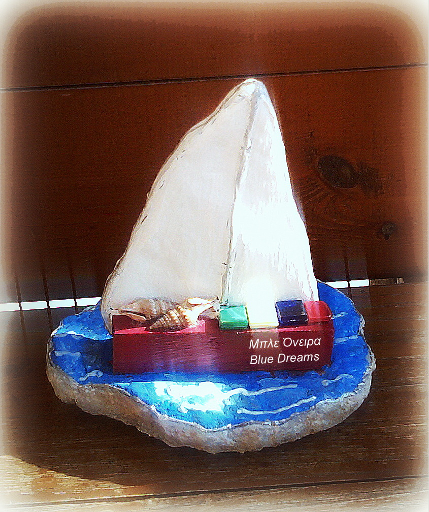 Χειρ/τα Μπλε Όνειρα~Handmade Blue Dreams: Καραβάκι από πέτρες θαλάσσης!