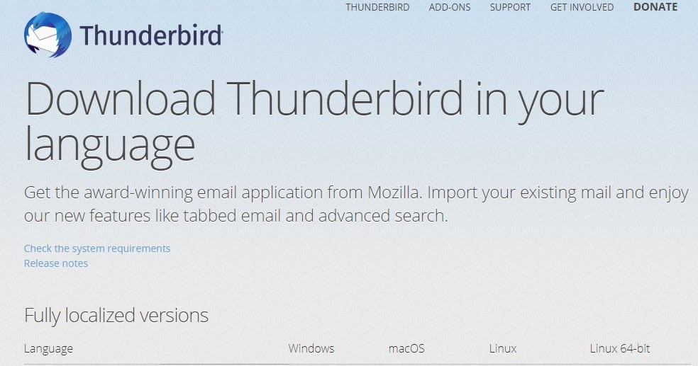 Tips Mengganti Bahasa Thunderbird - Muda Bersahaja