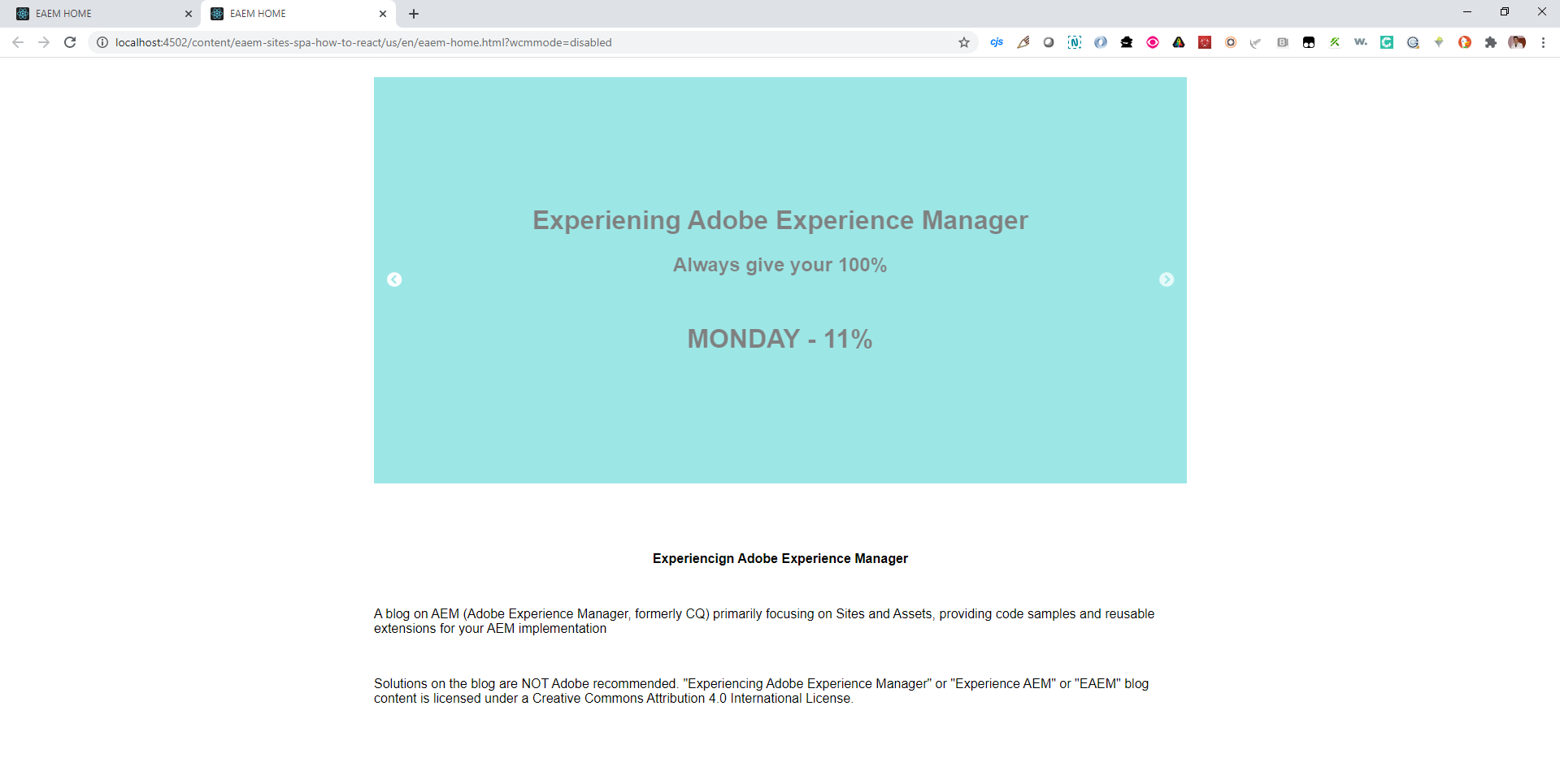 Experiencing Adobe Experience Manager (AEM, CQ): AEM 6550 - React SPA ...
