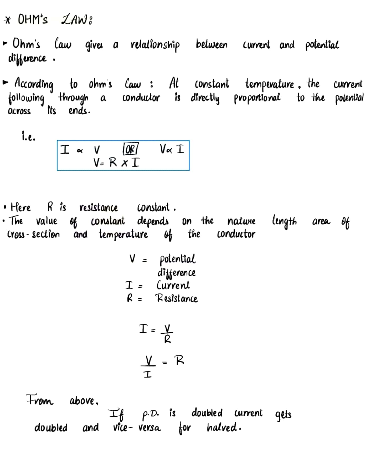 Electricity class 10 handwritten notes - Studypur