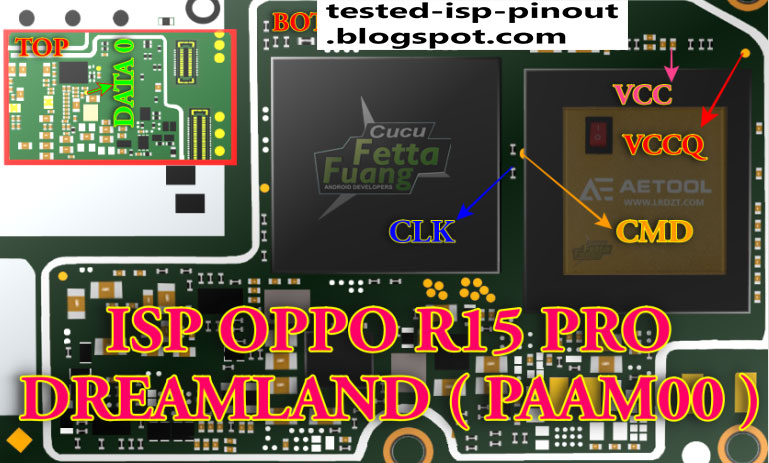 OPPO R15 PRO PAAM00 EMMC ISP Pinout Download for flashing and unlocking