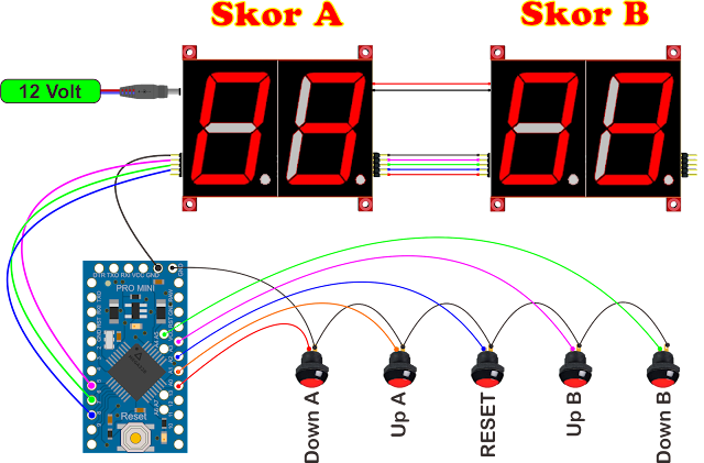 Membuat Papan Skor Portable 7 Segment 2,3 Inch Menggunakan Arduino ...