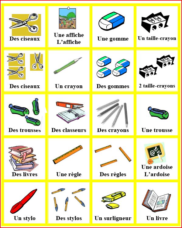 Mon école FLE: Le matériel scolaire