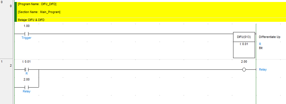 PLC Omron 1 - DIFU & DIFD (Different Up & Different Down)