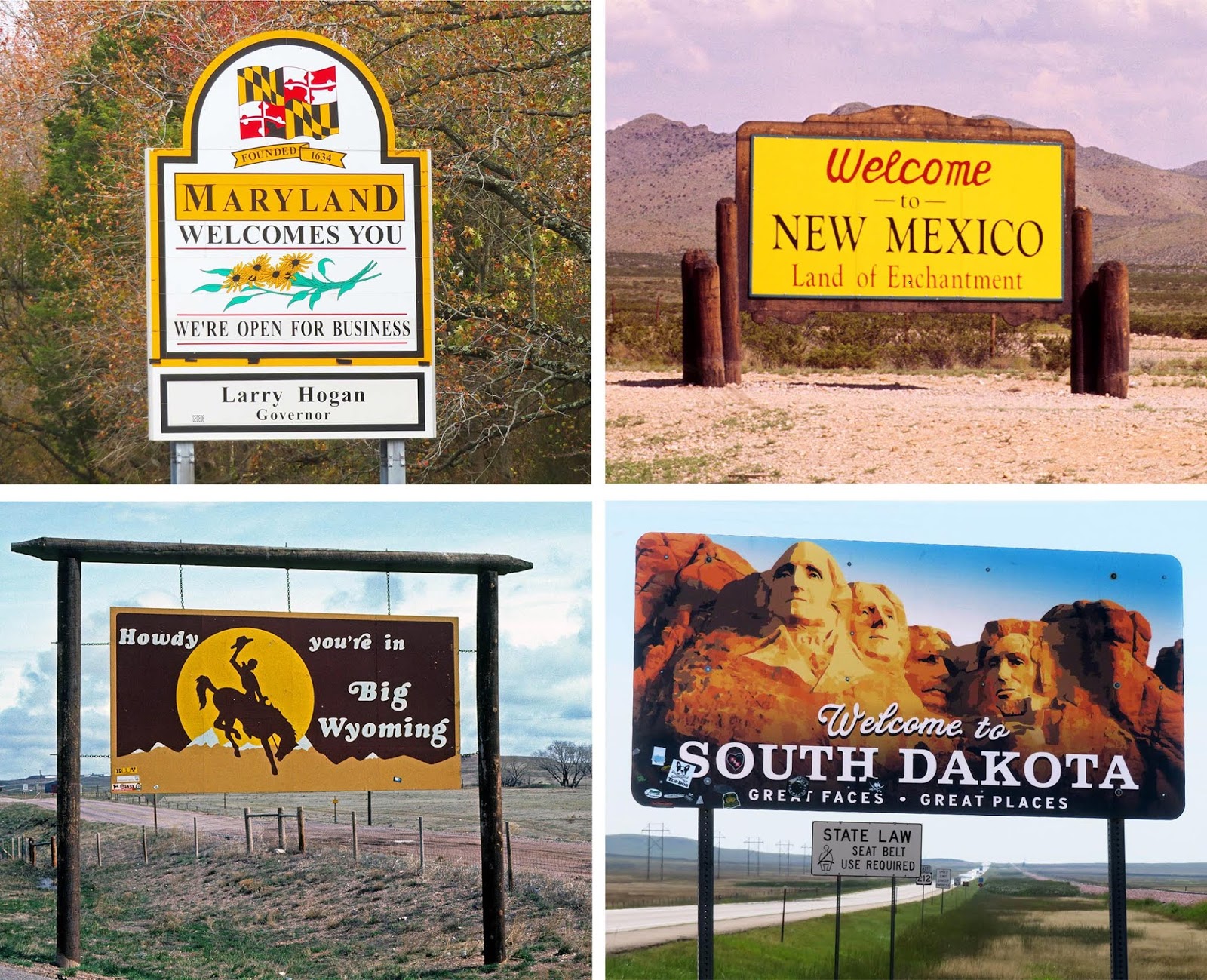 Geographically Yours Welcome: The Best: Maryland, New Mexico, Wyoming, South Dakota