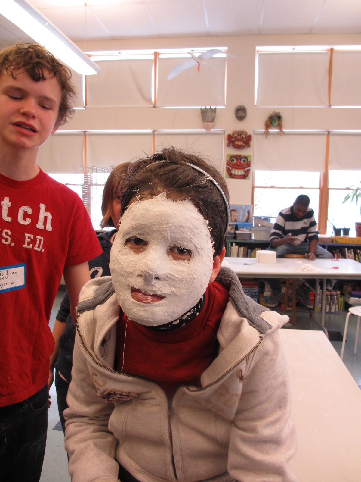 Parker Art: Middle School Students Plaster Their Faces