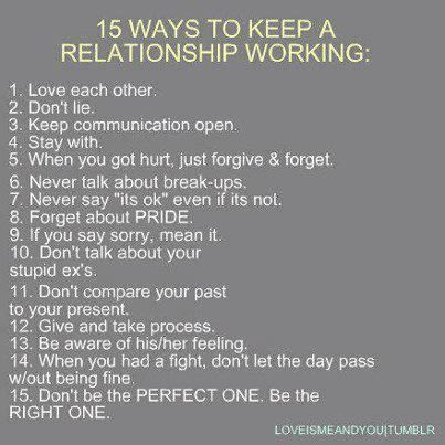15 Ways To Keep A Relationship Working