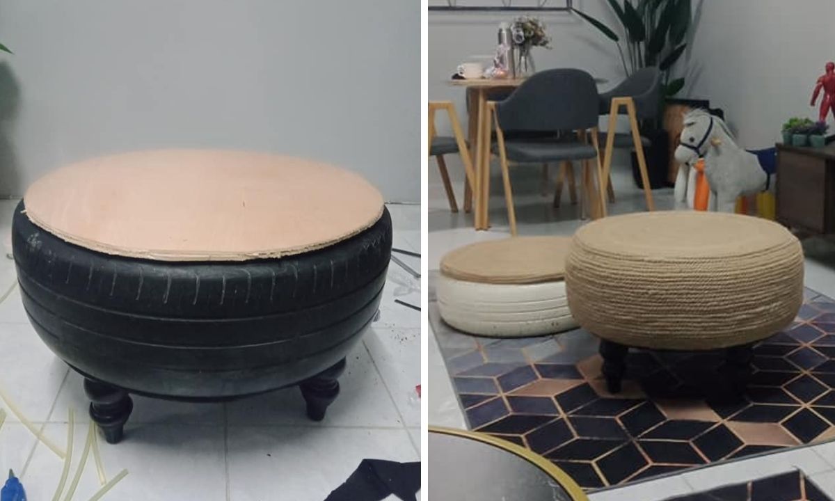 Tayar Kereta Terpakai Dibuatkan Kerusi. Wanita Ni DIY Sendiri Je, Cukup ...