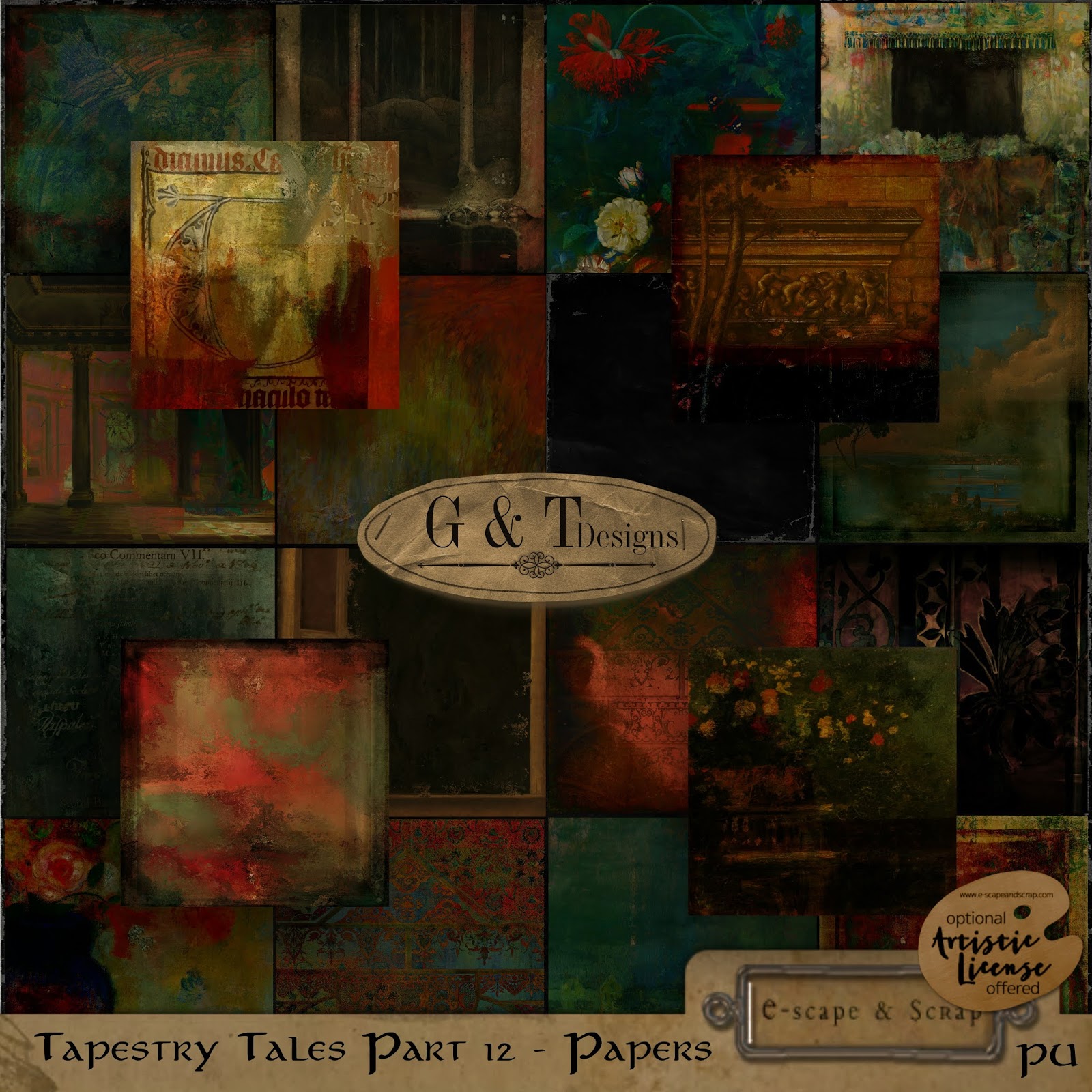 E-scape and Scrap: G&T Designs - Tapestry Tales Part 12 & Freebies