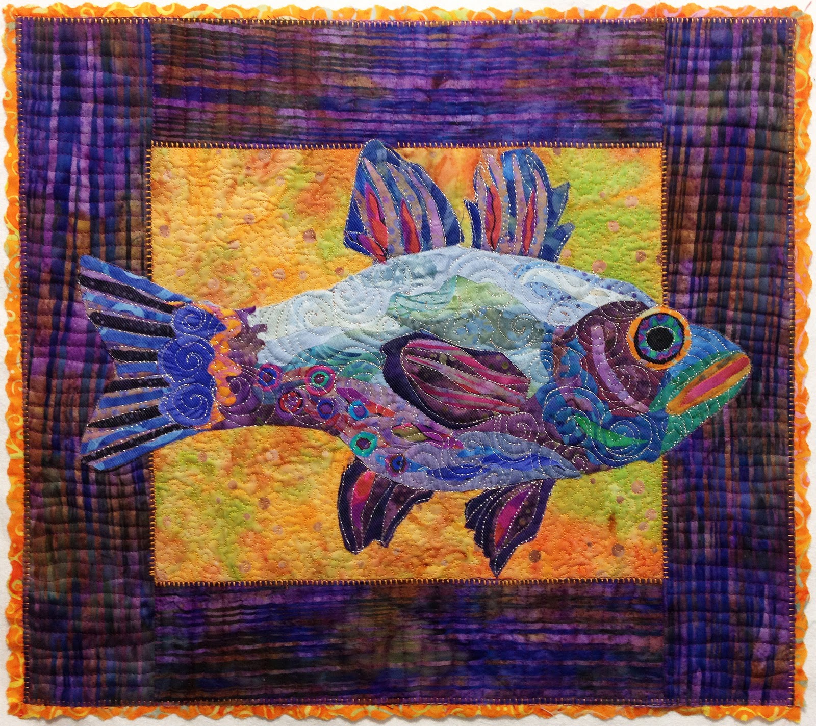Sally Gould Wright - Textile Art: We have a bid on "Rainbow Fish"!