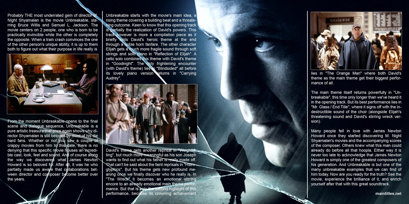 Soundtrack List Covers: Unbreakable Complete (James Newton Howard)
