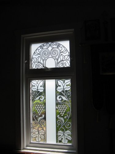 SGO Victoria Stained Glass Overlay : Tall window with clear stained ...