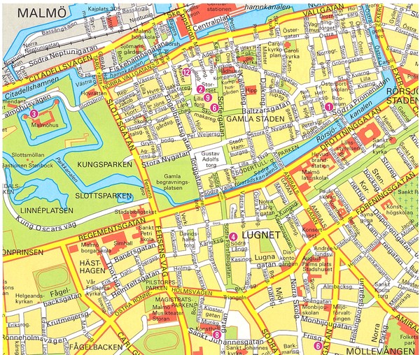 Mapas y planos de Malmö - Conmimochilacuestas