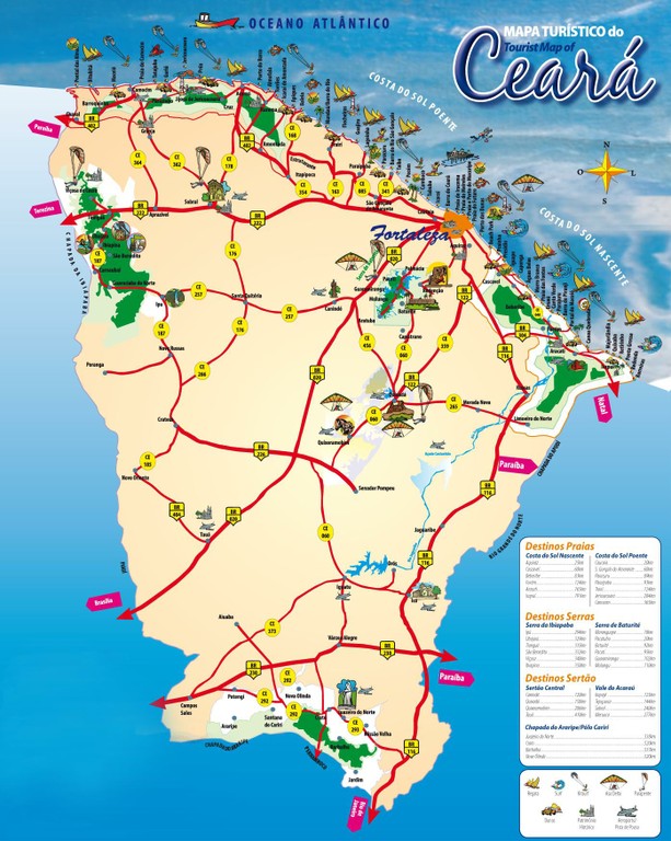 Mapa do turismo do Ceará cresce e estado chega a 74 municípios com ...