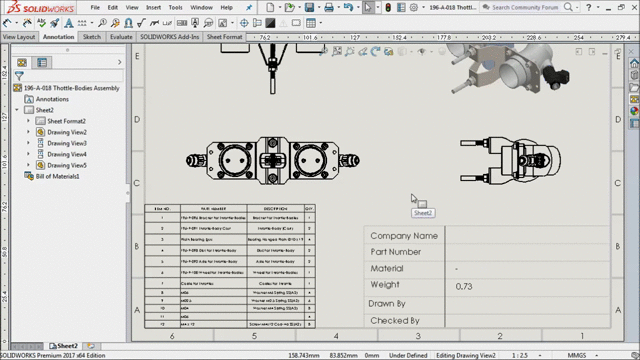 EGS India | Official Blog: SolidWorks Drawing - Linking Note To Table Cells