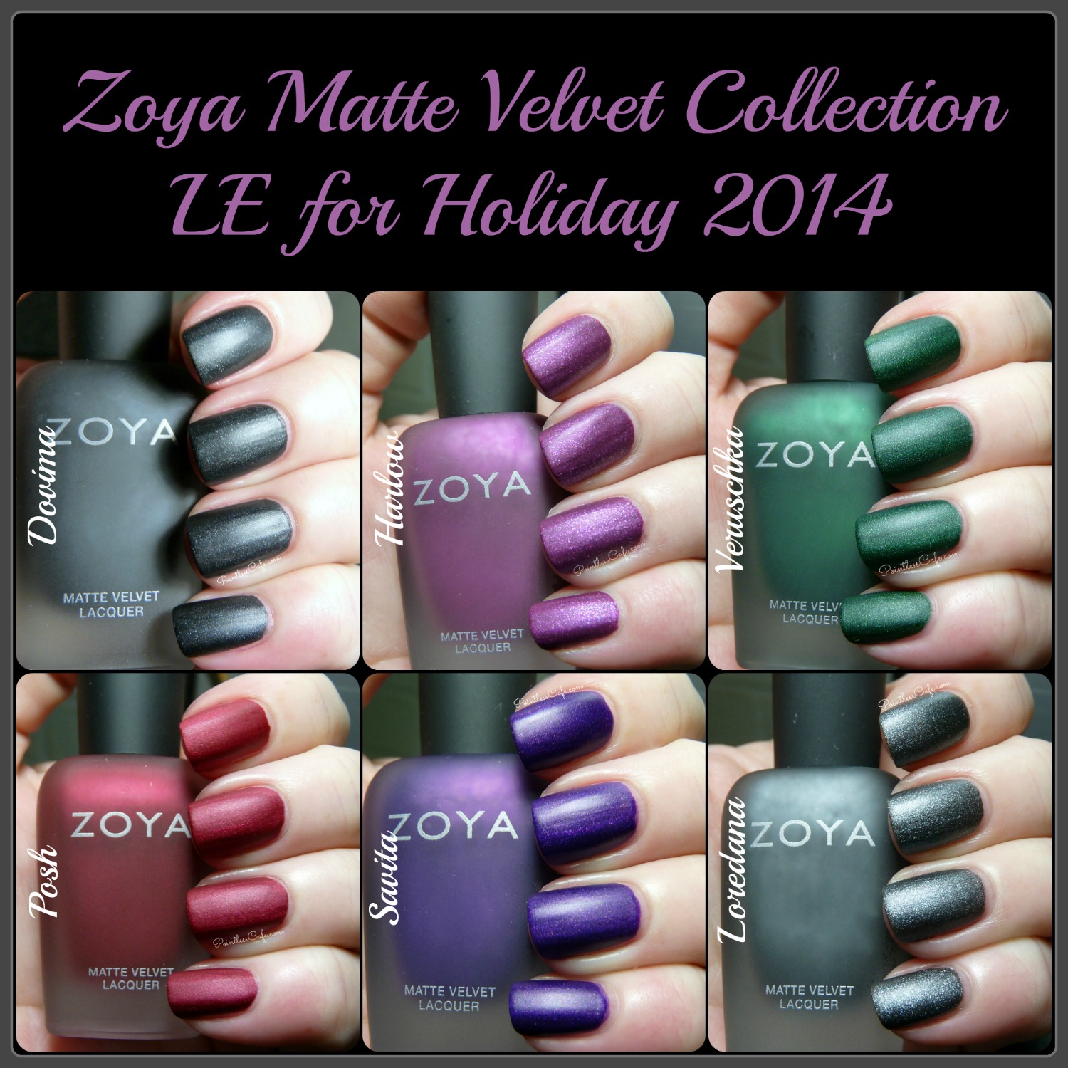 Pointless Cafe: Zoya Matte Velvet Collection: LE for Holiday 2014 ...